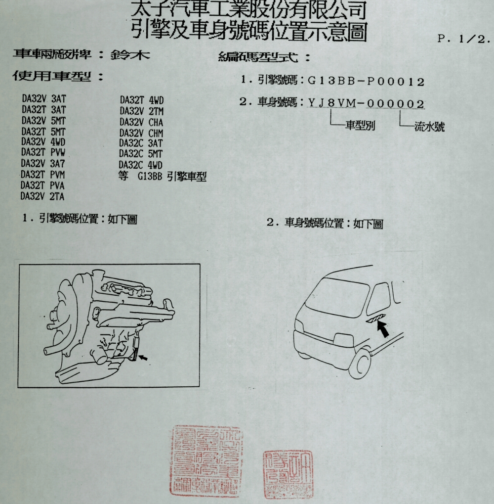 鈴木DA32V 3A7引擎車身碼-1