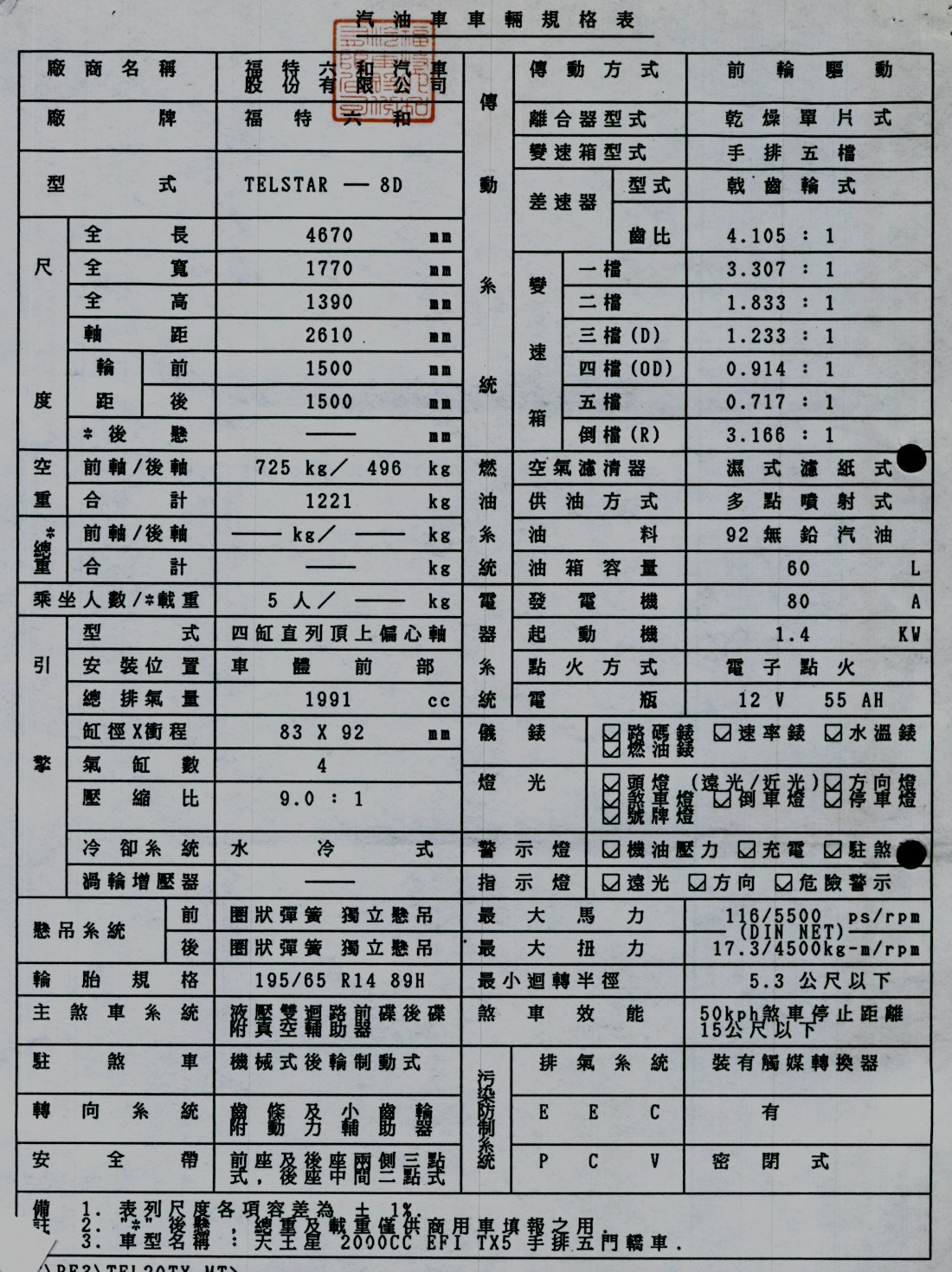 福特telstar 8d 1